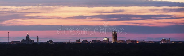 Skyline of Springfield at Sunset Stock Image - Image of architecture ...