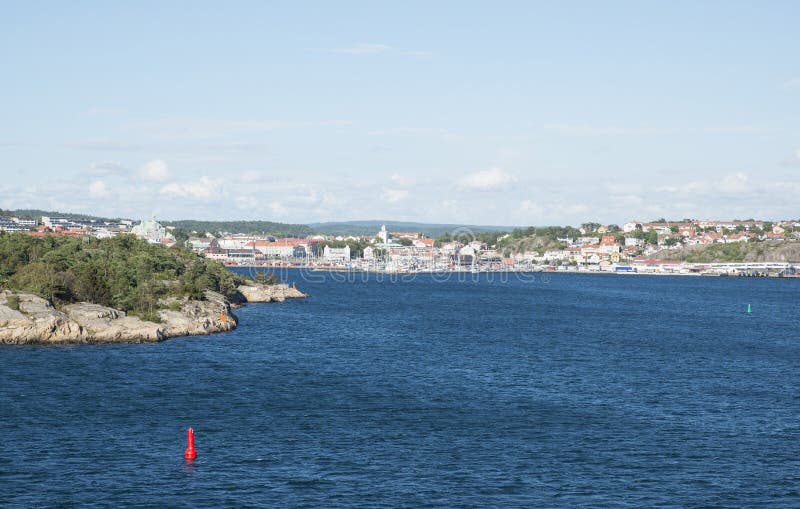 Skyline of Stromstad in Sweden Stock Image - Image of hotel, town ...