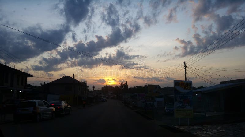 Skyline Sunset Clouds Ghana Stock Photo - Image of morning, cloud ...