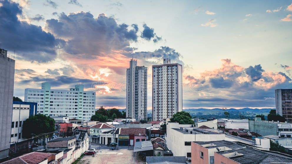 The Skyline from SÃ£o JosÃ© Dos Campos during Sunset. Stock Photo - Image of hotel, commercial ...