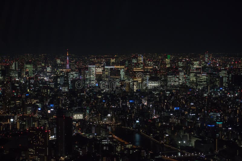 Skyline of Tokyo at Night in Japan Stock Photo - Image of modern ...
