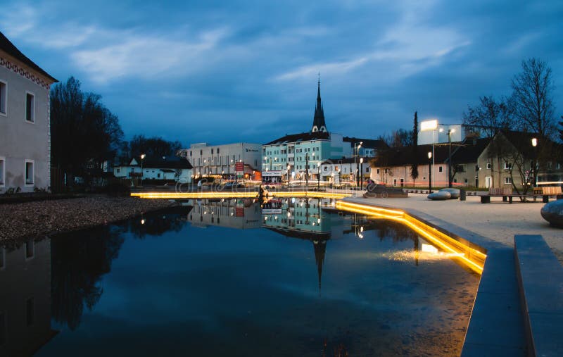 Skyline of Traun editorial photo. Image of center, schloss - 83153571