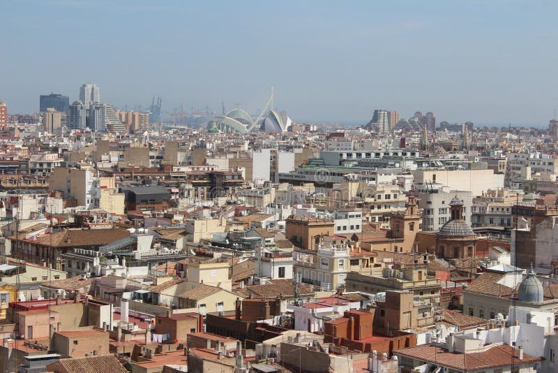 Valencia Skyline from Cathedral Tower Stock Photo - Image of mirador ...