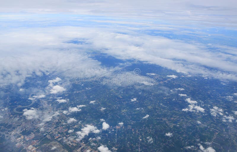 Skyline View Above the Clouds from Air Plane Stock Photo - Image of ...
