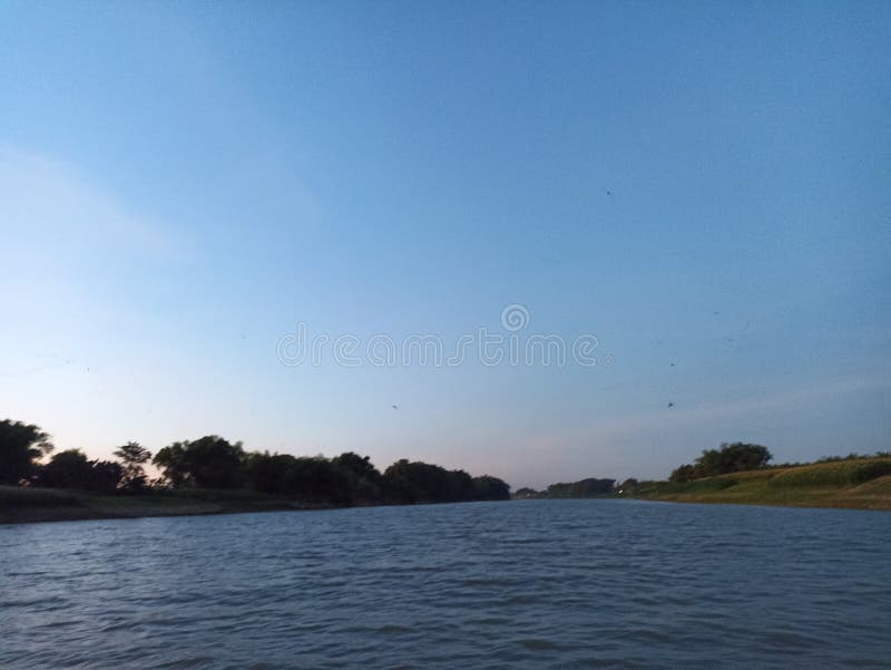Skyline View from Bengawan Solo River Stock Photo - Image of vehicle ...