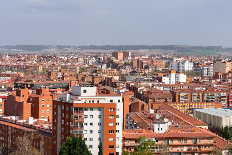Skyline View of a Medium-sized City on a Sunny Day Stock Photo - Image ...