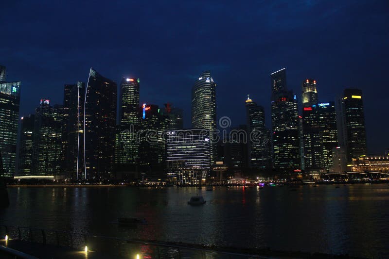 Skyline view at night time editorial photography. Image of asia - 114228637