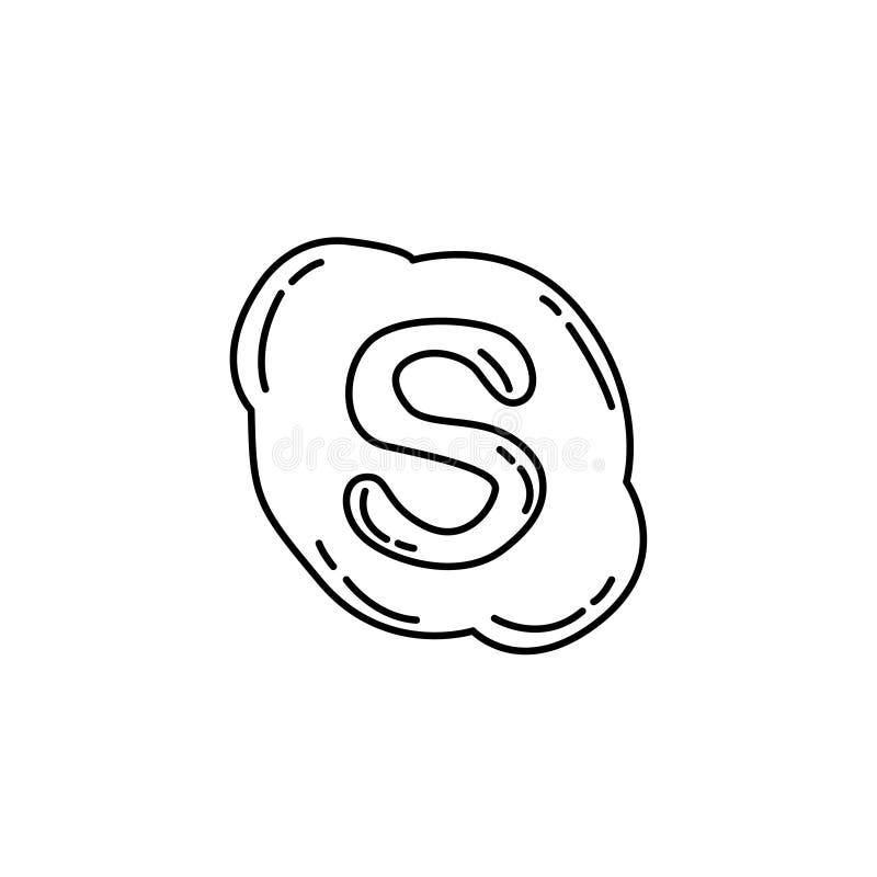 Skype Icon Vector. Doodle Hand Drawn or Black Outline Icon Style Stock ...
