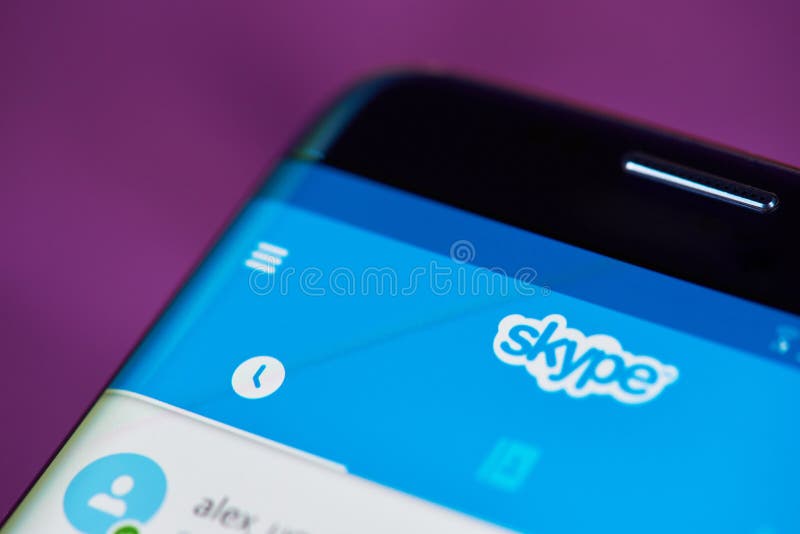 Skype menu close-up editorial stock image. Image of modern - 93004274