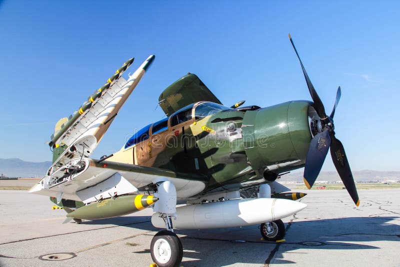 A-1 Skyraider with Missiles Stock Photo - Image of missiles, carrier ...