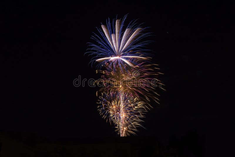 Skyrockets in the Night Sky Stock Photo - Image of colors, colburn ...