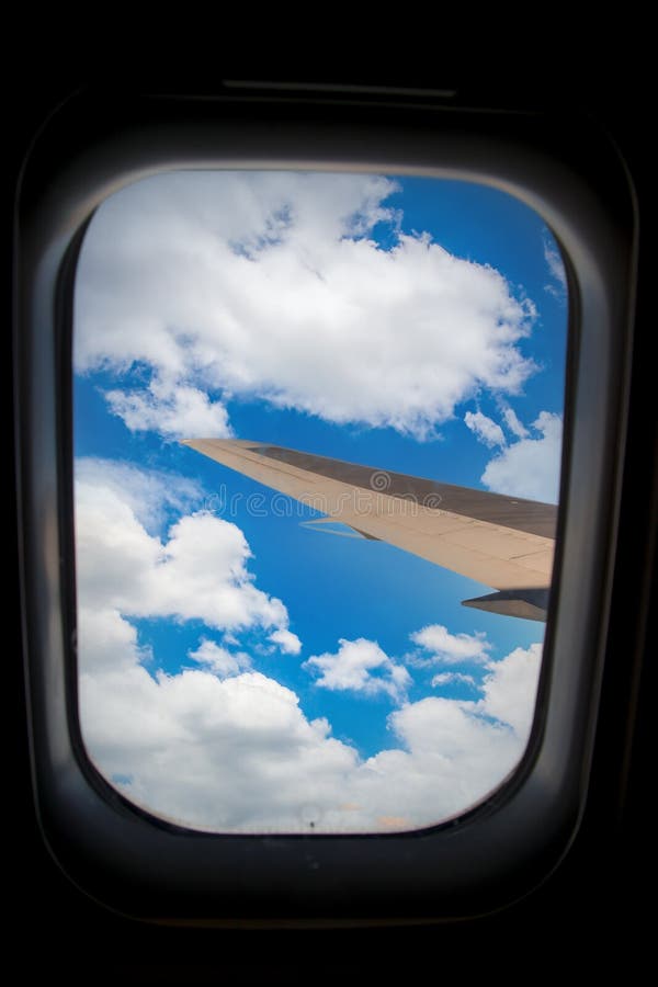 Skyscape through Aeroplane Window during Flight Stock Image - Image of ...