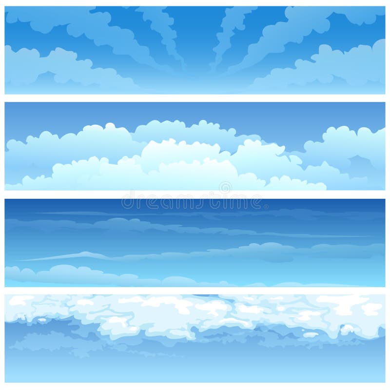 Cartoon Cloudy Sky Horizontal Seamless Background Stock Vector ...