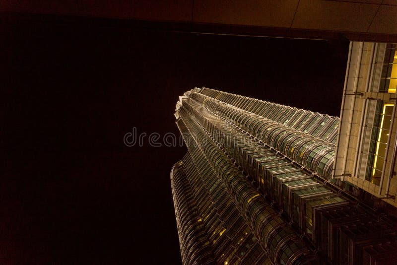 Skyscaper at night stock photo. Image of landscape, city - 95629126