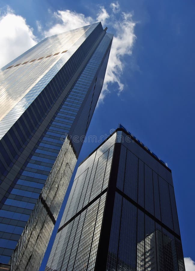 Blue Skyscraper stock photo. Image of business, steel, tall - 576962