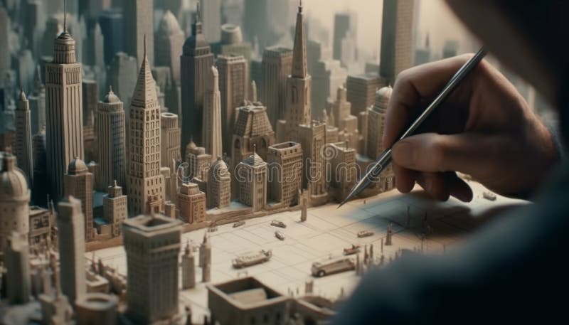 Skyscraper Architecture, Cityscape Men Working, Business Built ...