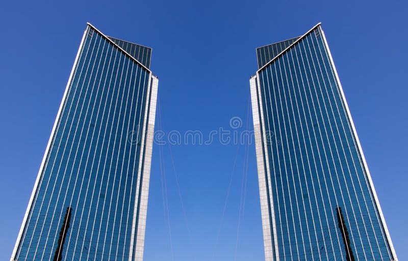 Skyscraper on a Background of Blue Sky Stock Photo - Image of bright ...