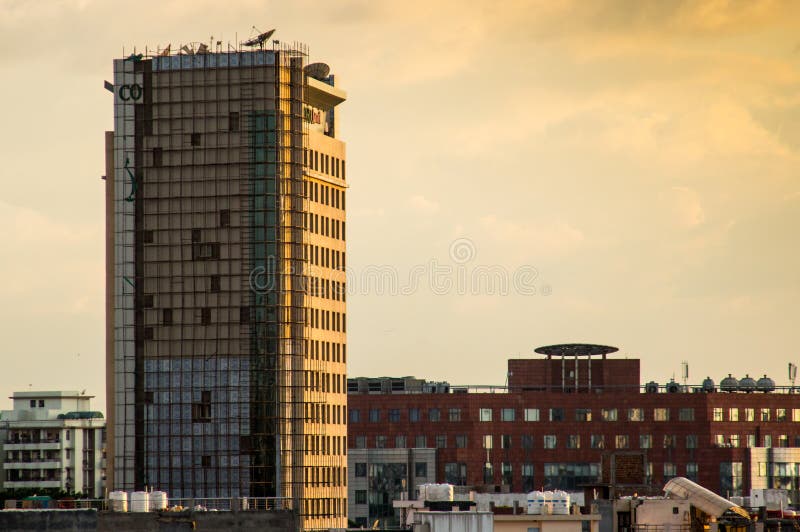 Skyscraper Being Renovated in Gurgaon Stock Image - Image of rebuild ...