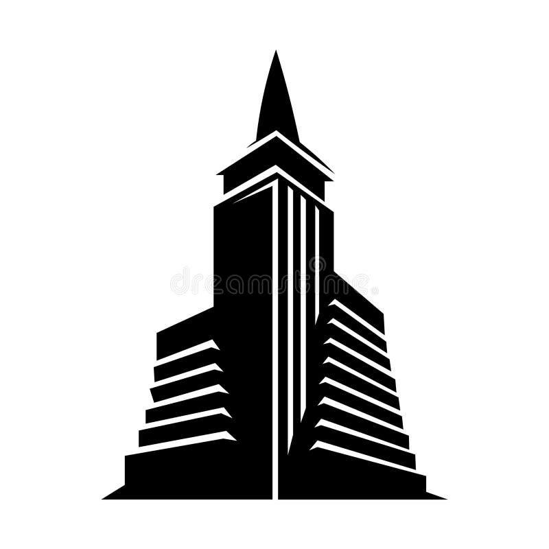 Skyscraper Black Icon on White Background Stock Illustration ...