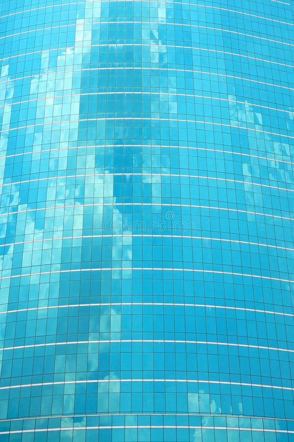 Skyscraper Blue Glass Reflection Cloud on Sky Stock Image - Image of ...