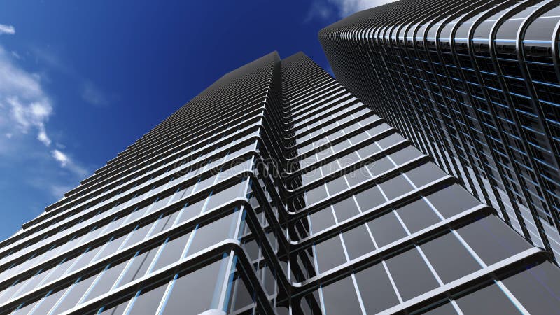 Skyscraper with blue sky stock image. Image of buildings - 35323317