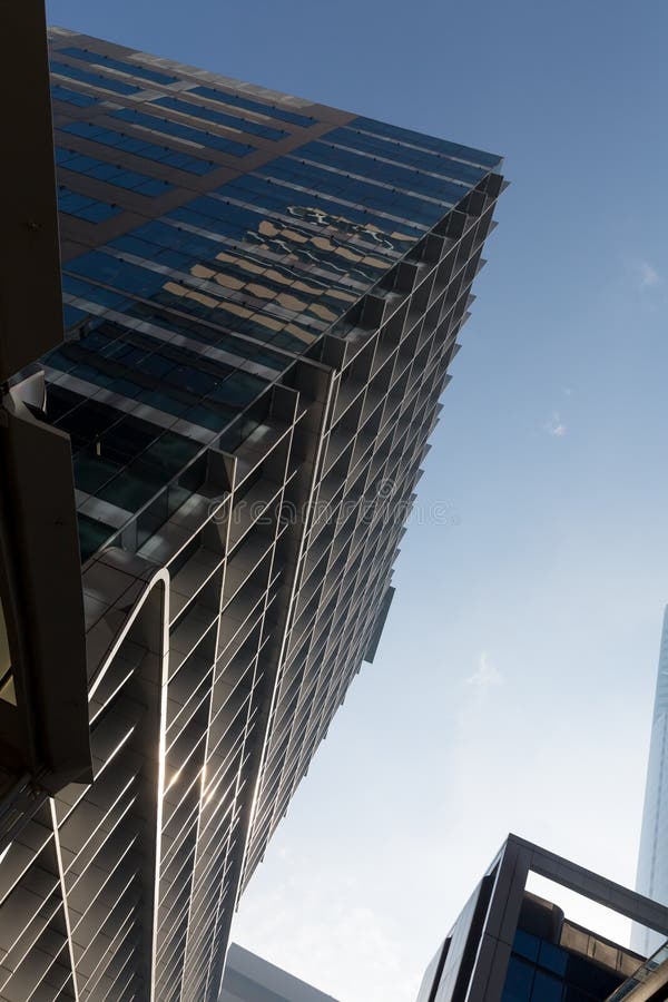 Skyscraper bottom view stock image. Image of office - 113772161