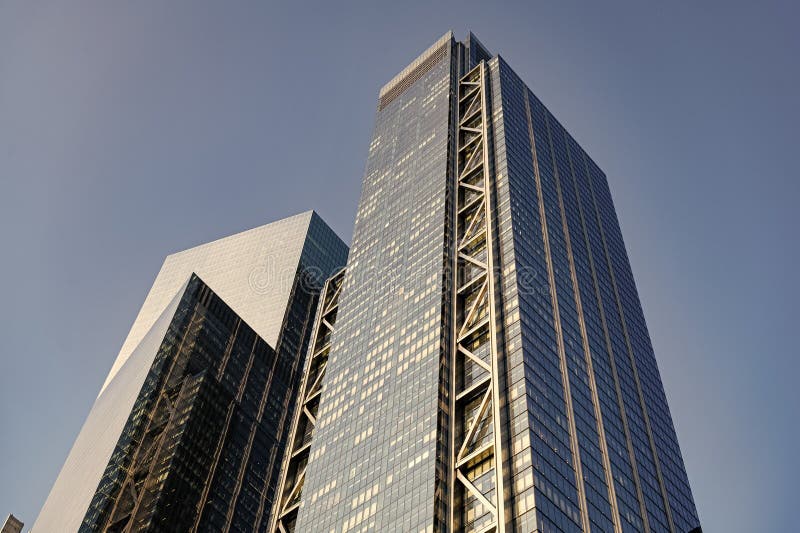 Skyscraper Building Architecture. Skyscraper with Glassy Facade. Modern ...