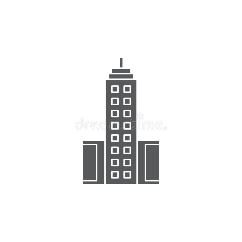 Skyscraper Building Construction Vector Icon Isolated on White ...