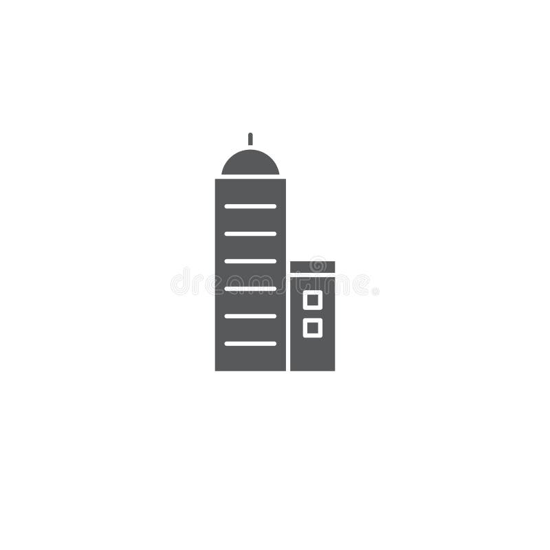 Skyscraper Building Construction Vector Icon Isolated on White ...