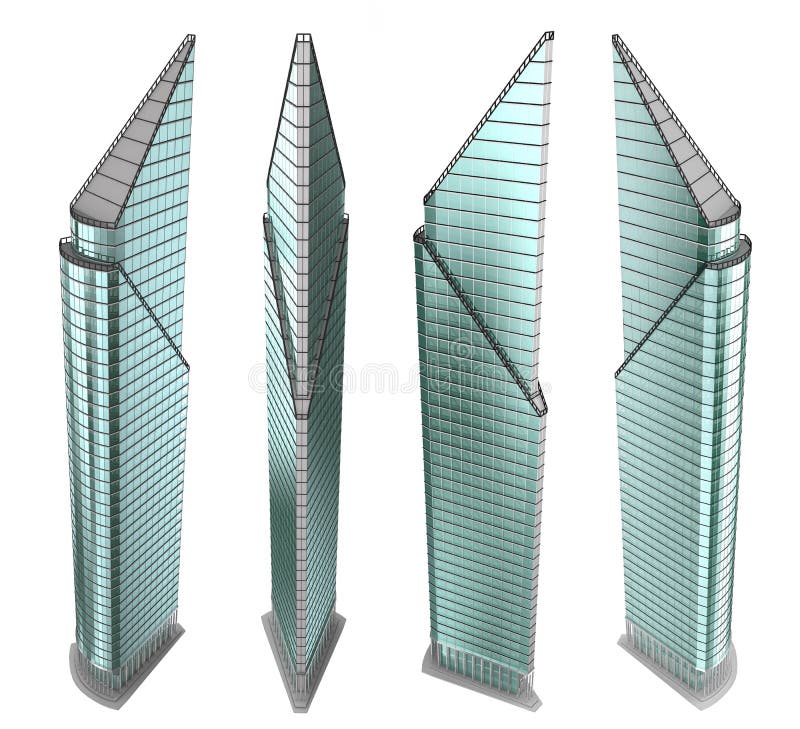 Skyscraper Building Set. Isolated on White Stock Illustration ...