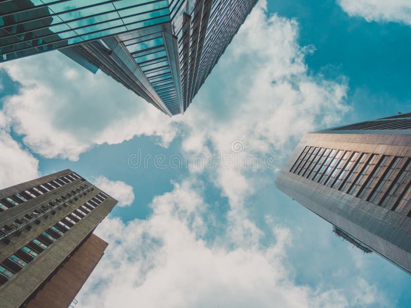 Skyscraper Building and Sky View Stock Image - Image of light, material ...