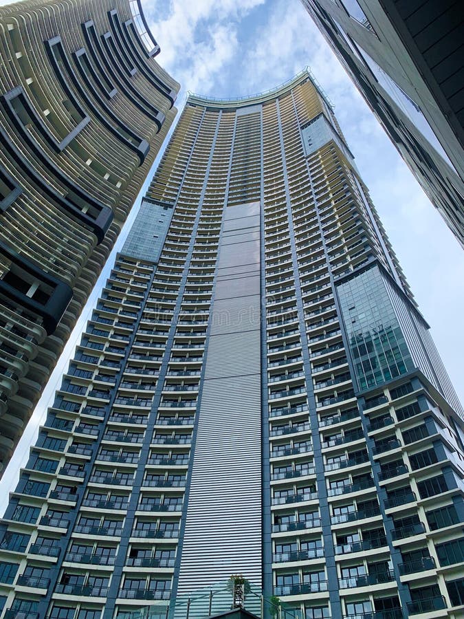Skyscraper Building View from Below Portrait Shot Stock Photo - Image ...