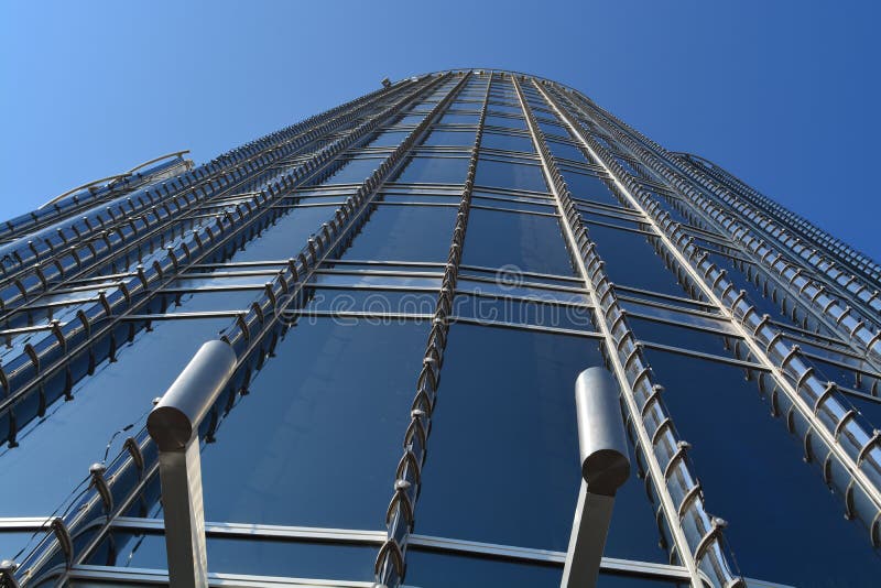 A Skyscraper Building View from Ground Stock Image - Image of mirror ...
