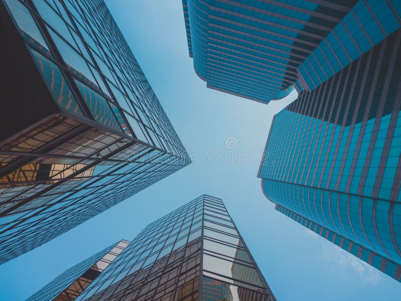 Skyscraper Buildings and Sky View Stock Photo - Image of growth ...