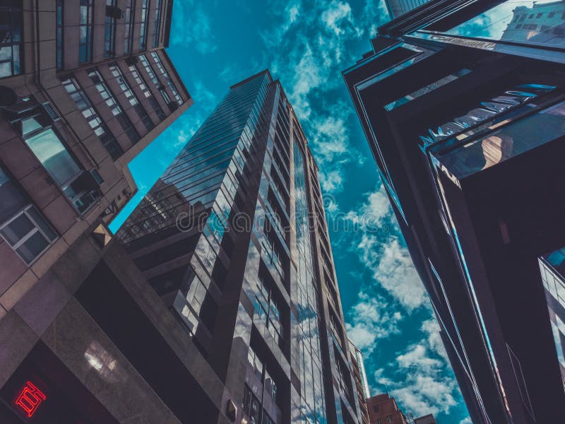 Skyscraper Buildings and Sky View Stock Photo - Image of backgrounds ...