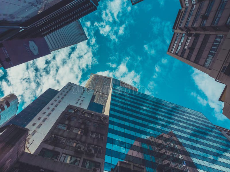 Skyscraper Buildings and Sky View Stock Image - Image of color, growth ...