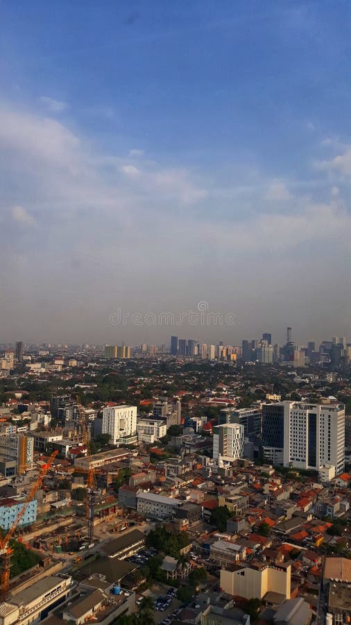 Skyscraper Buildings View from the Rooftop Stock Image - Image of ...