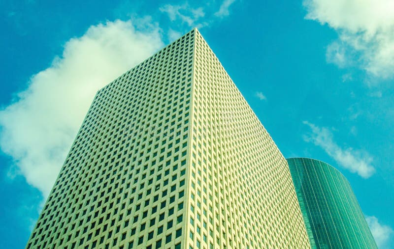 Skyscraper in the Cap of Clouds Stock Image - Image of edge, angle ...