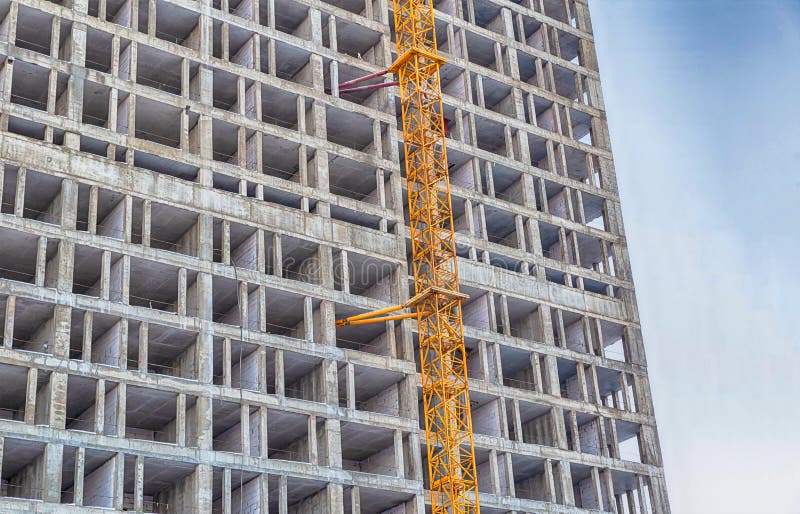 Skyscraper Cement Base Against the Sky, Construction Site High Building ...
