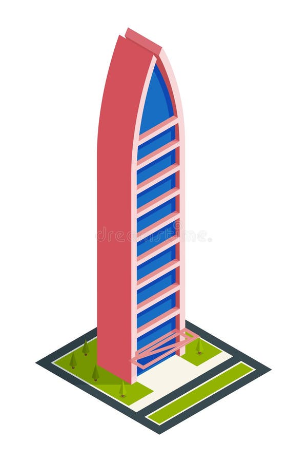 City Skyscraper Building Composition Stock Vector - Illustration of ...