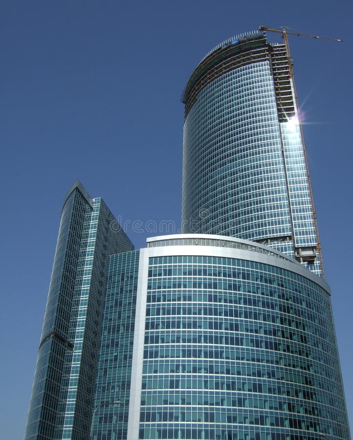 Skyscraper construction stock photo. Image of mirrored - 2539404