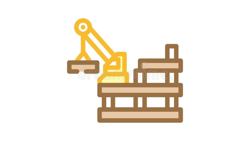 Skyscraper Construction Color Icon Animation Stock Video - Video of ...