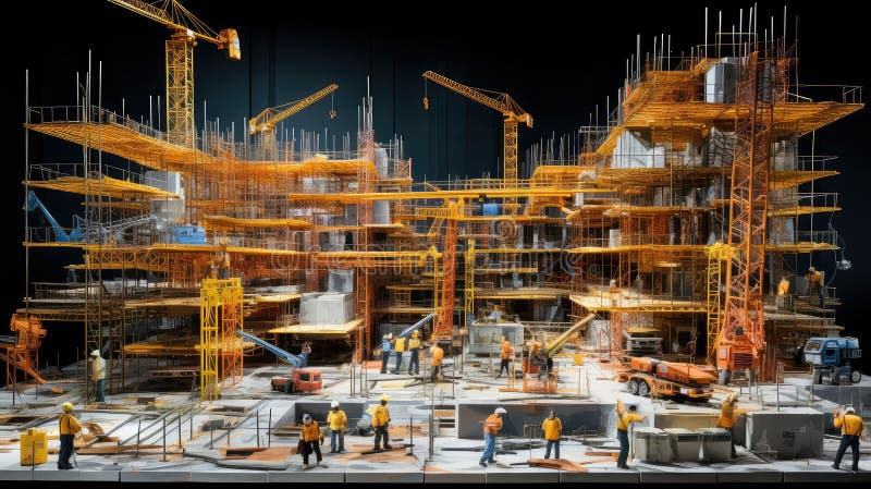 Skyscraper Construction Buildings Stock Illustration - Illustration of ...