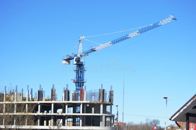 Skyscraper construction stock image. Image of mechanism - 272381645