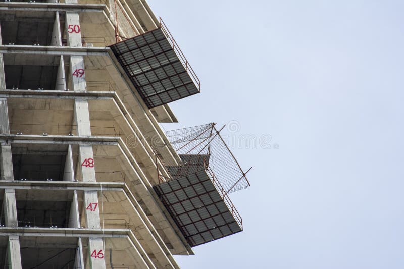 Skyscraper Construction with Numbers on Columns Stock Photo - Image of ...