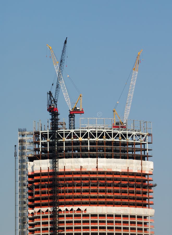 Skyscraper Construction Site Stock Image - Image of development, house ...