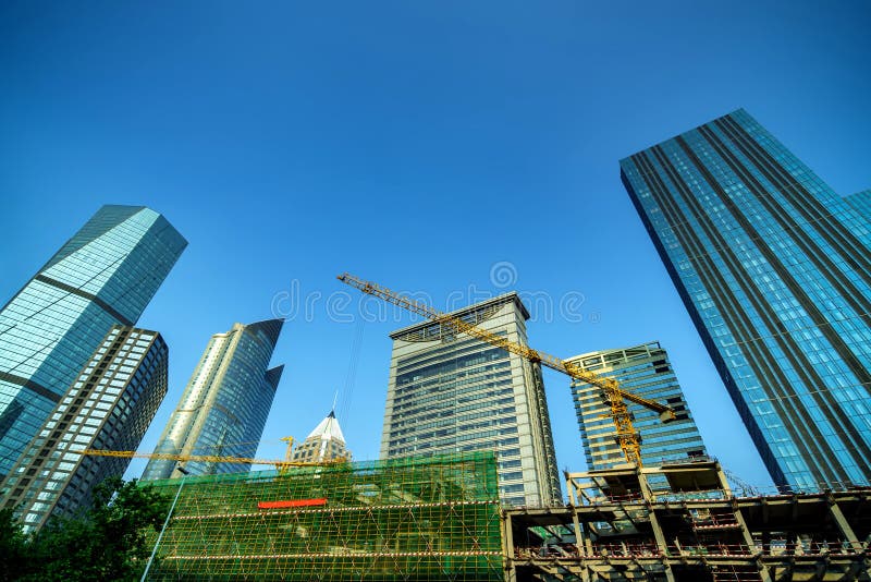 Skyscraper Construction Site Editorial Image - Image of asia, office ...