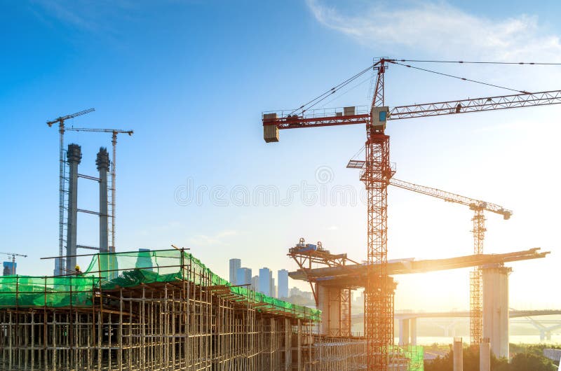 Skyscraper Construction Site Stock Image - Image of site, finance ...