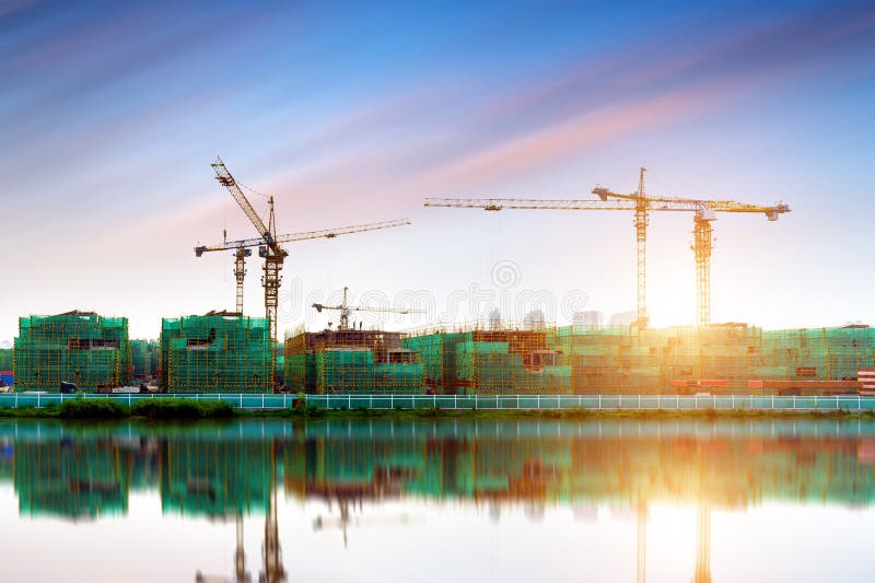 Skyscraper Construction Site Stock Photo - Image of house, engineering ...