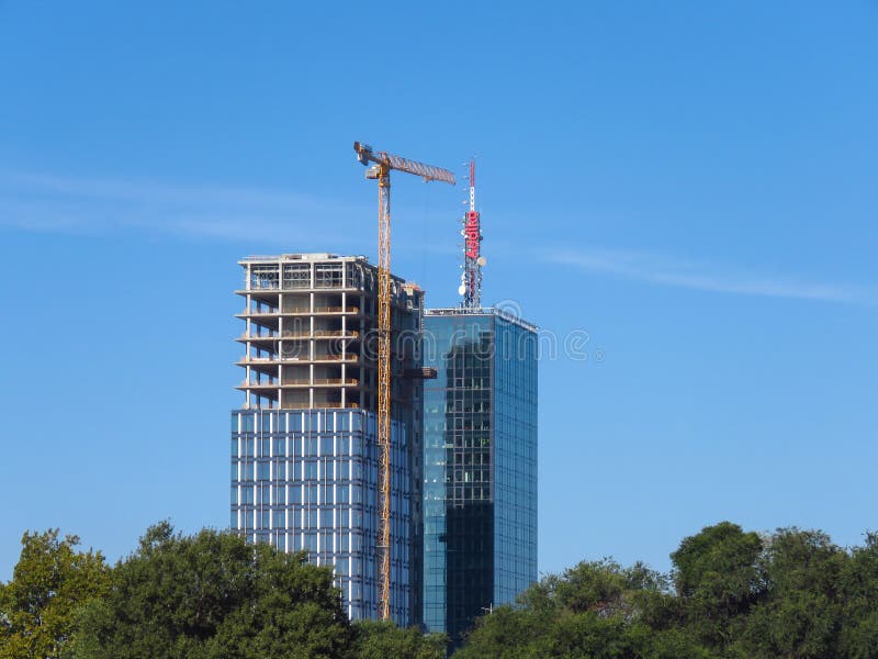 Skyscraper Construction Site. Finishing of the Second Tower USCE 2 ...
